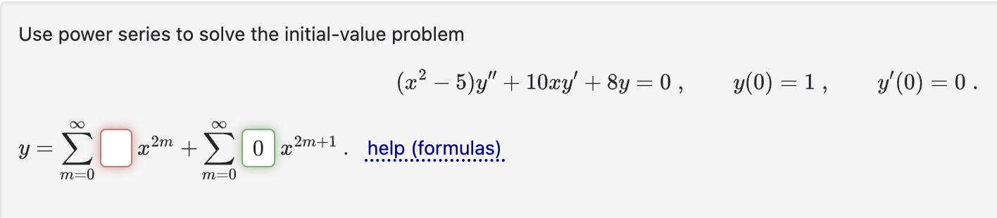 Solved Use power series to ﻿solve the initial-value | Chegg.com