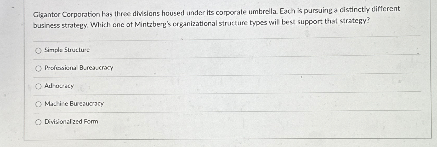 Solved Gigantor Corporation has three divisions housed under | Chegg.com