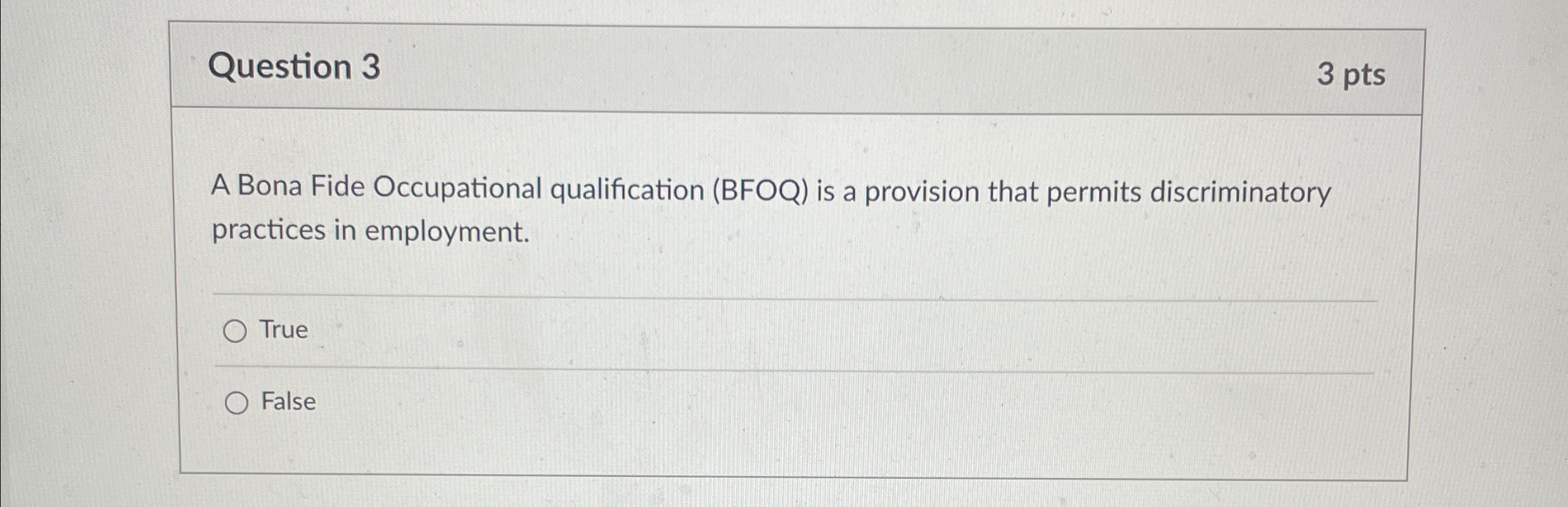 Solved Question 33 ﻿ptsA Bona Fide Occupational | Chegg.com