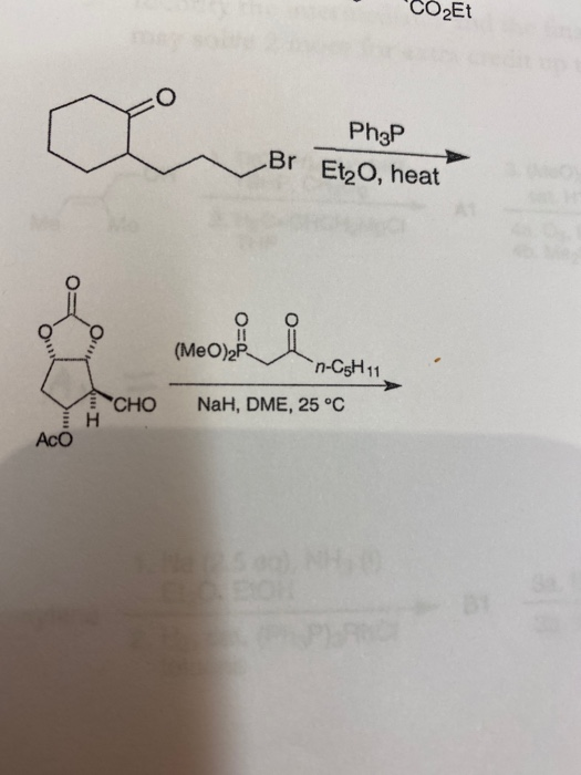Solved CO2Et O Br Ph3P Et20, heat & amore e com (Me OP | Chegg.com