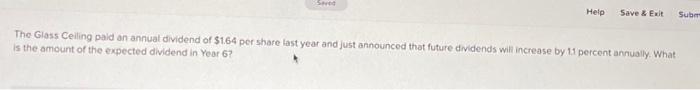 Solved Saved Help Save & Exit Subm The Glass Ceiling paid an | Chegg.com