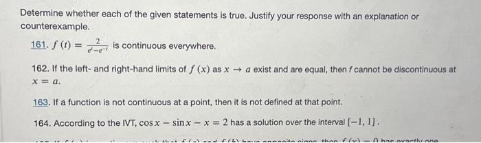 Solved Determine whether each of the given statements is | Chegg.com