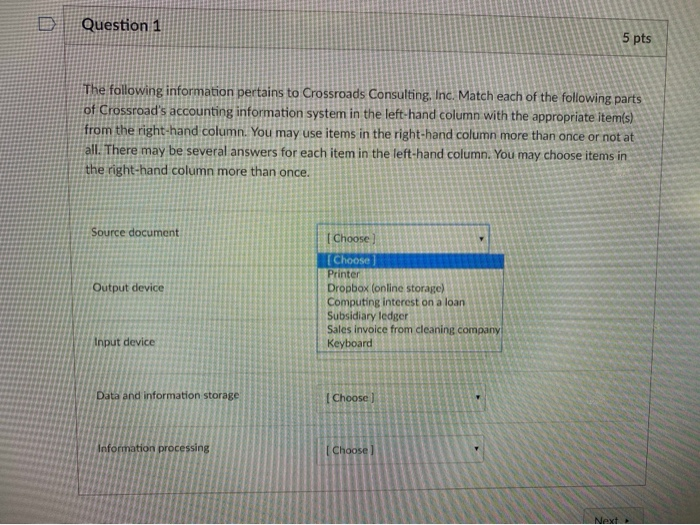 Solved Question 1 5 pts The following information pertains | Chegg.com