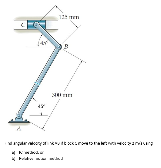 Solved Find Angular Velocity Of Link Ab if Block C move To 3778