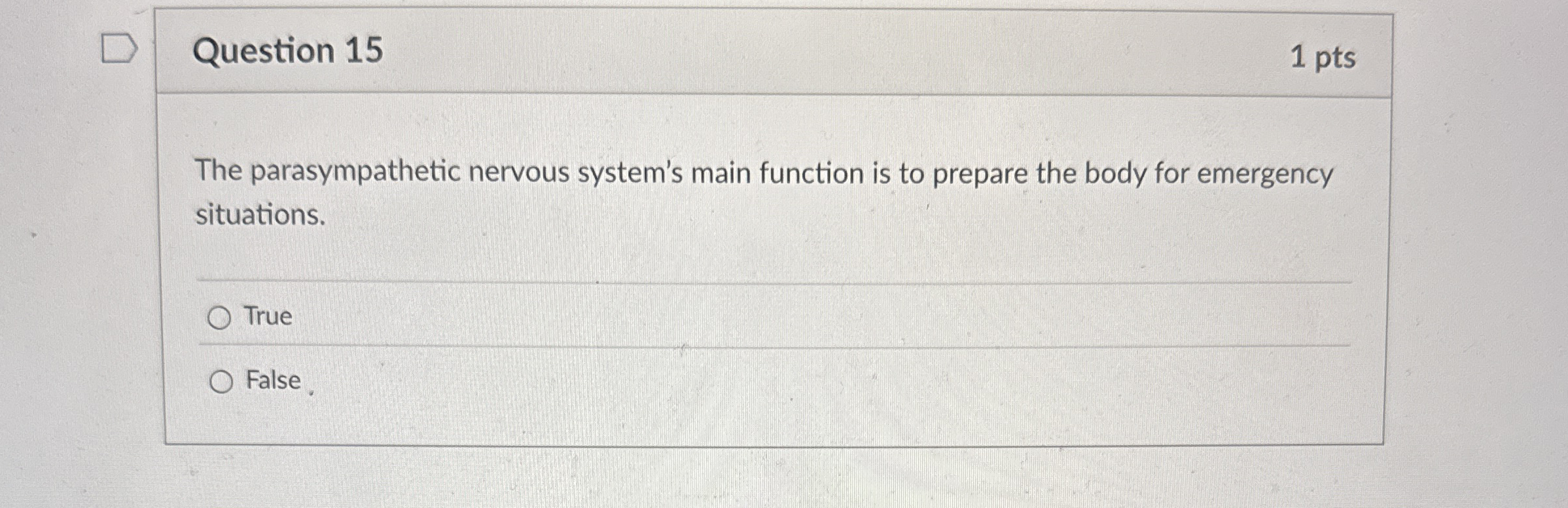 Solved Question 151 ﻿ptsThe parasympathetic nervous system's | Chegg.com