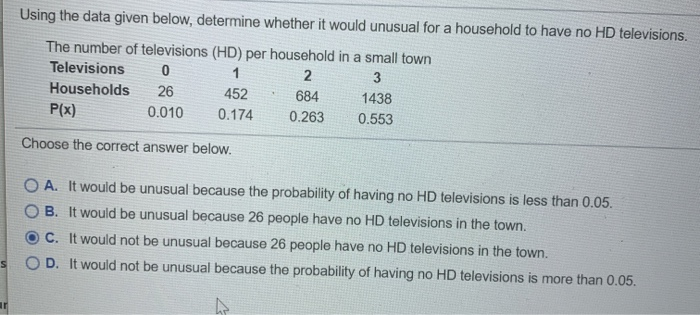 Solved Using the data given below, determine whether it | Chegg.com