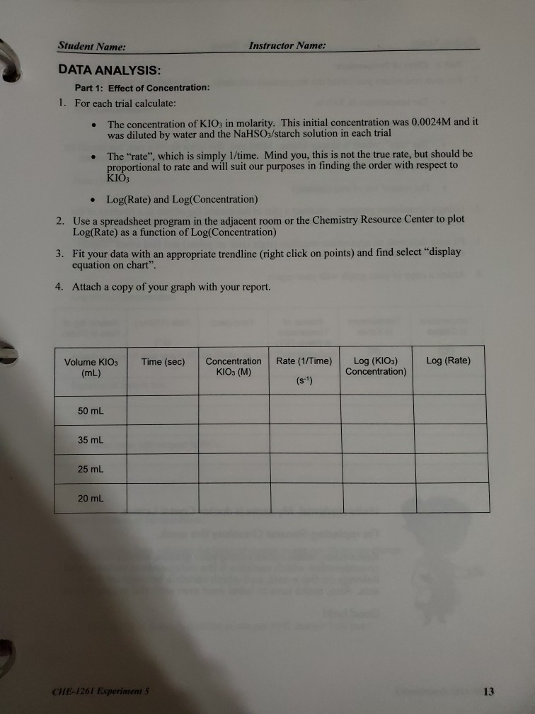 Solved Instructor Name: Student Name: DATA (EXP #5): Part 1: | Chegg.com