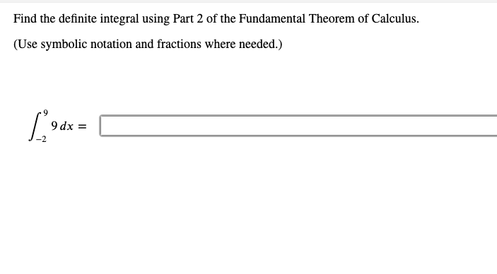 Solved Find the definite integral using Part 2 ﻿of the | Chegg.com