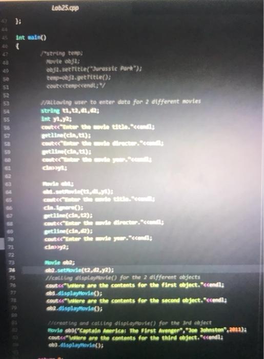 Solved Lab 26 More on Classes CSCI 111 Programming and | Chegg.com