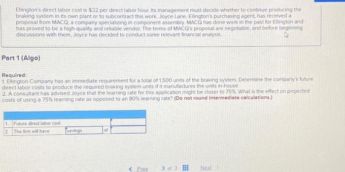 Solved Problem 8-53 (Algo) Learning Curves [LO 8-1, 8-5] | Chegg.com
