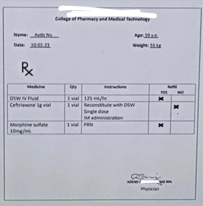 Solved Identify the type of Prescription/ Medication Ordera. | Chegg.com