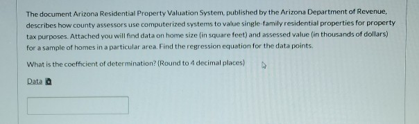 Solved The document Arizona Residential Property Valuation | Chegg.com
