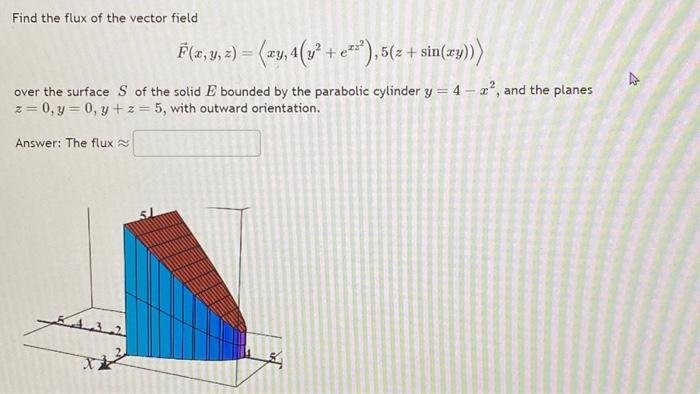 Solved Find the flux of the vector field \\[ \\vec{F}(x, y, | Chegg.com