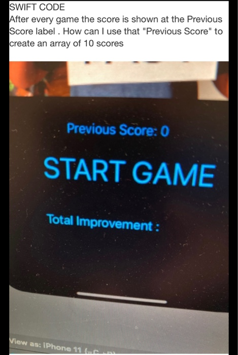 SWIFT CODE After every game the score is shown at the | Chegg.com