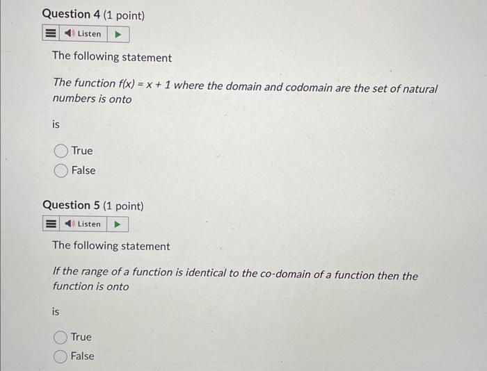 Solved The following statement The function f(x)=x+1 where | Chegg.com