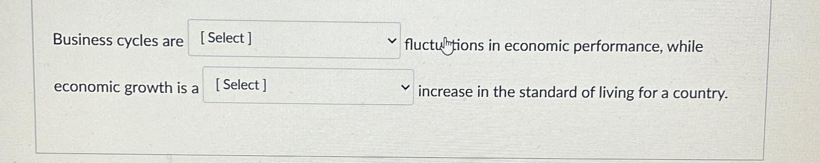 Solved Business cycles are fluctuvitions in economic | Chegg.com