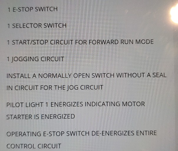 Solved draw a jogging circuit with the following elements | Chegg.com