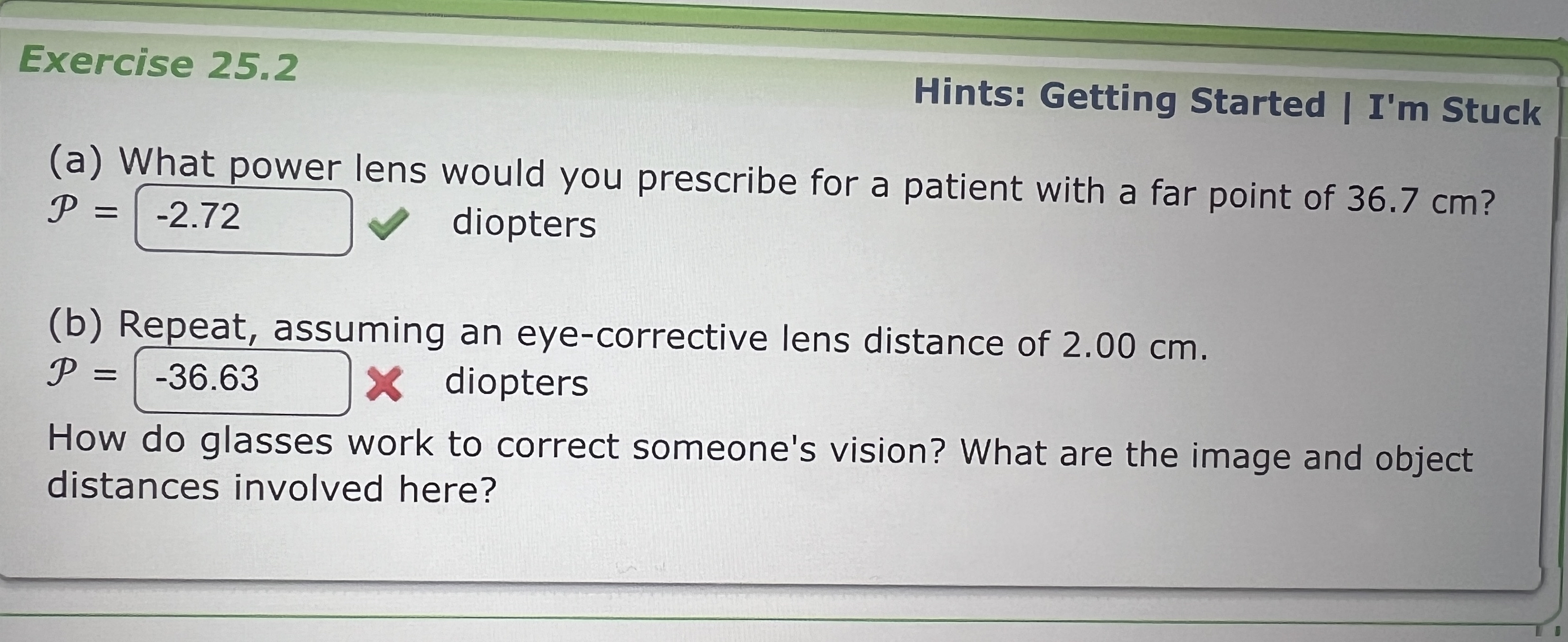 Solved Exercise 25.2Hints: Getting Started | ﻿I'm Stuck(a) | Chegg.com