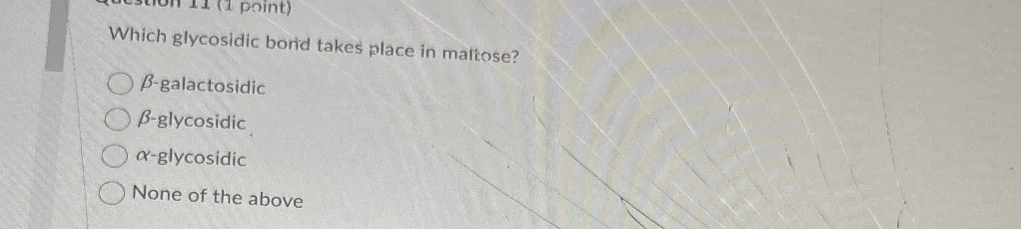 Solved Which glycosidic borid takes place in | Chegg.com