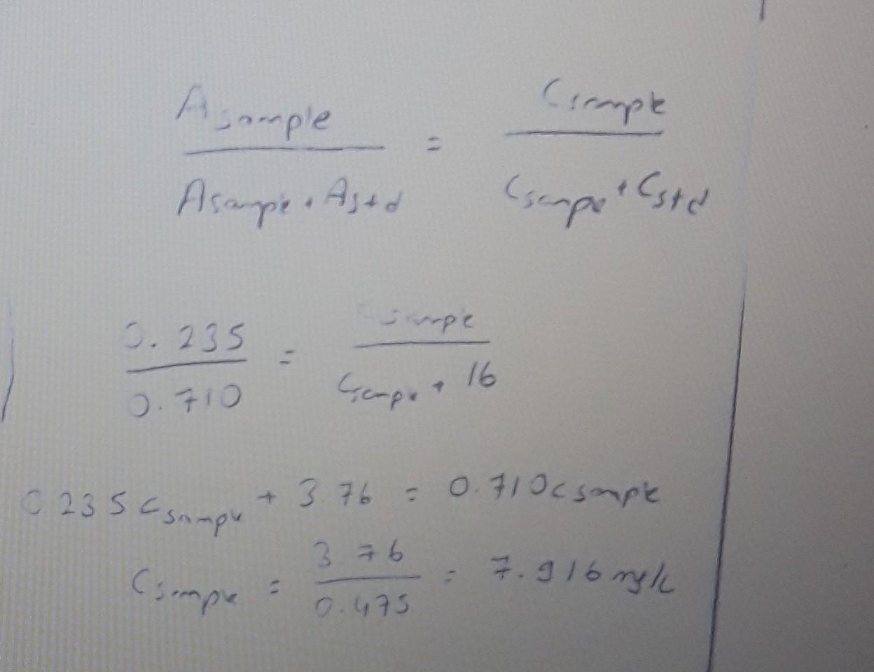 Solved 4) For the quantitative determination of the analyte | Chegg.com