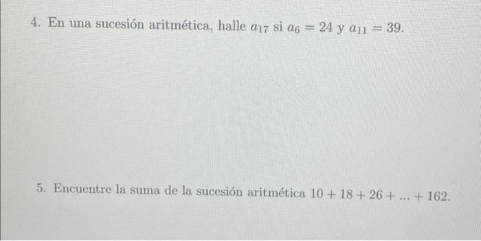 Solved 4) In an arithmetric sequence, find a17 if a6=24 and | Chegg.com