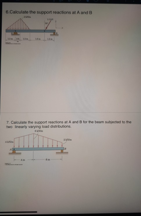 Solved 6.Calculate the support reactions at A and B 2 Nm | Chegg.com