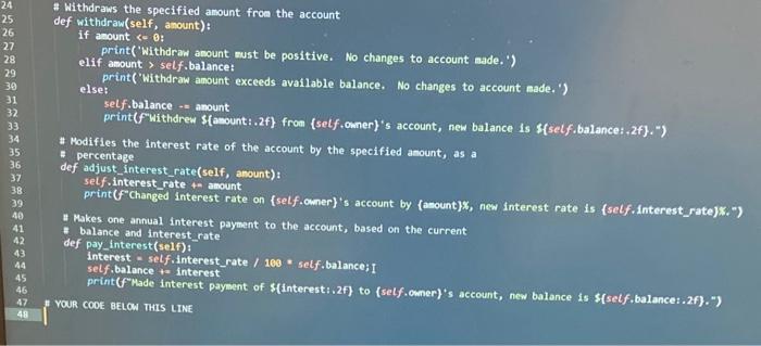 Solved This class represents a bank account; Exciting timesi | Chegg.com