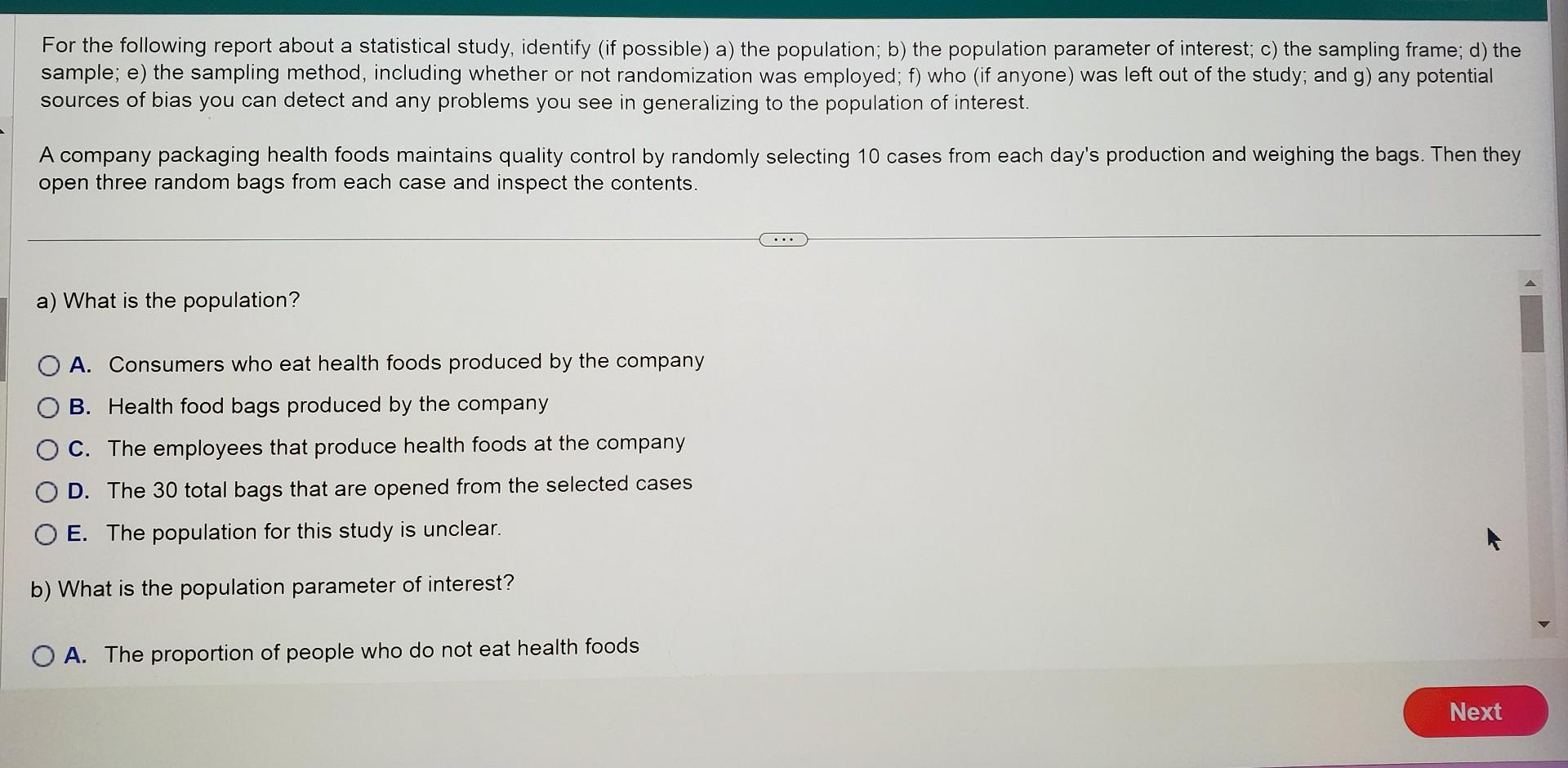 Solved For the following report about a statistical study, | Chegg.com