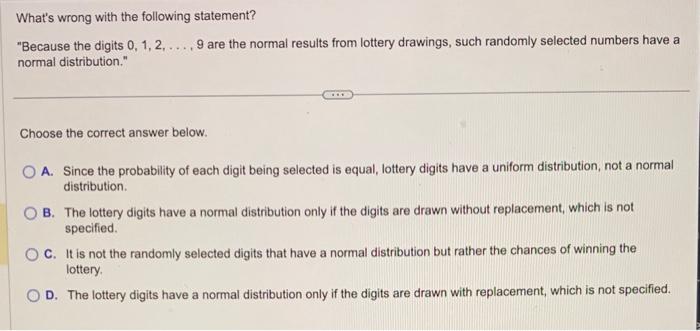 Solved What's wrong with the following statement? "Because | Chegg.com