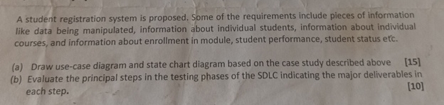 Solved A student registration system is proposed. Some of | Chegg.com