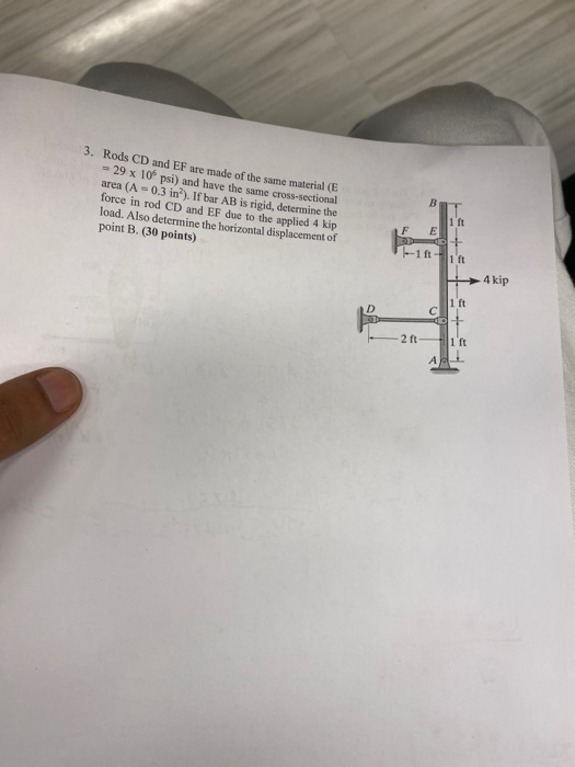 Solved 3. Rods CD and EF are made of the same material (E = | Chegg.com