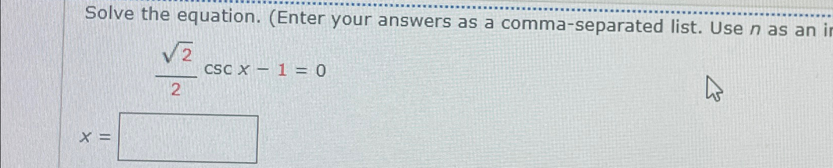Solved Solve the equation. (Enter your answers as a | Chegg.com