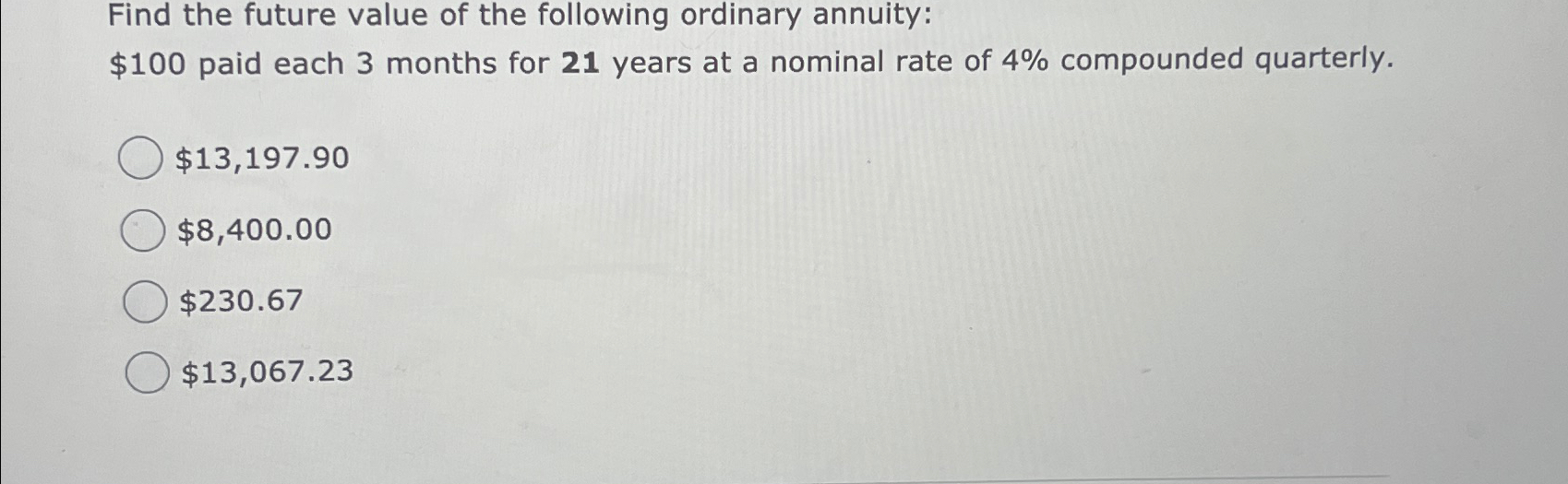 Solved Find the future value of the following ordinary | Chegg.com