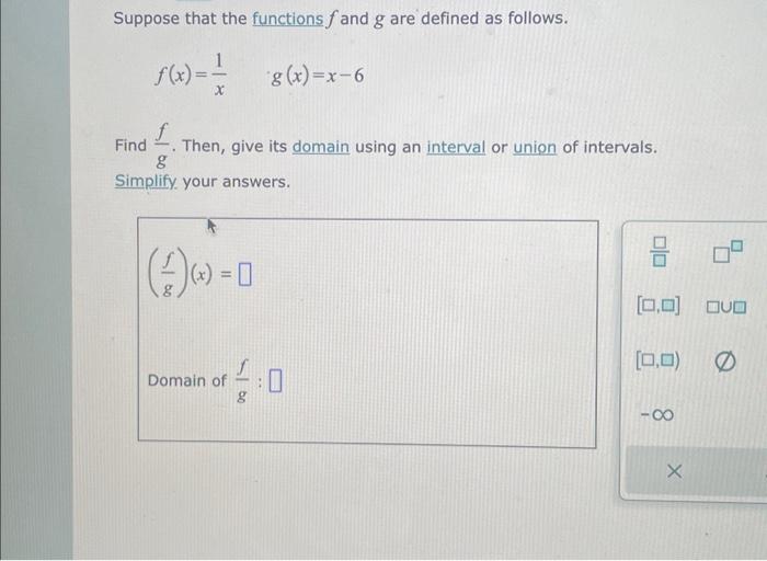 Solved Suppose that the functions f and g are defined as | Chegg.com
