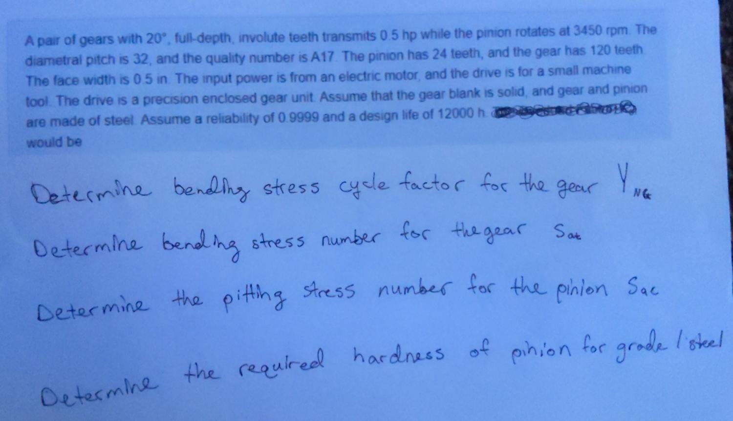 A pair of gears with 20°, full-depth involute teeth | Chegg.com