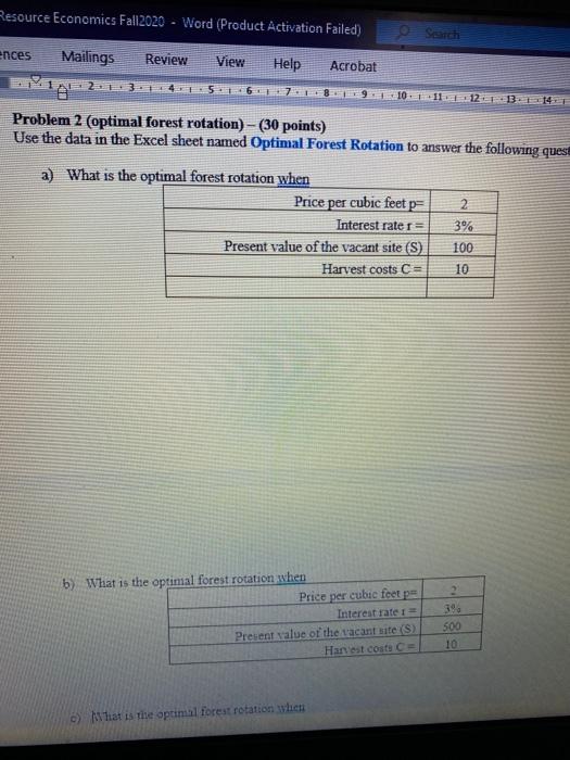 Problem 1 (optimal resource extraction paths) - (30 | Chegg.com