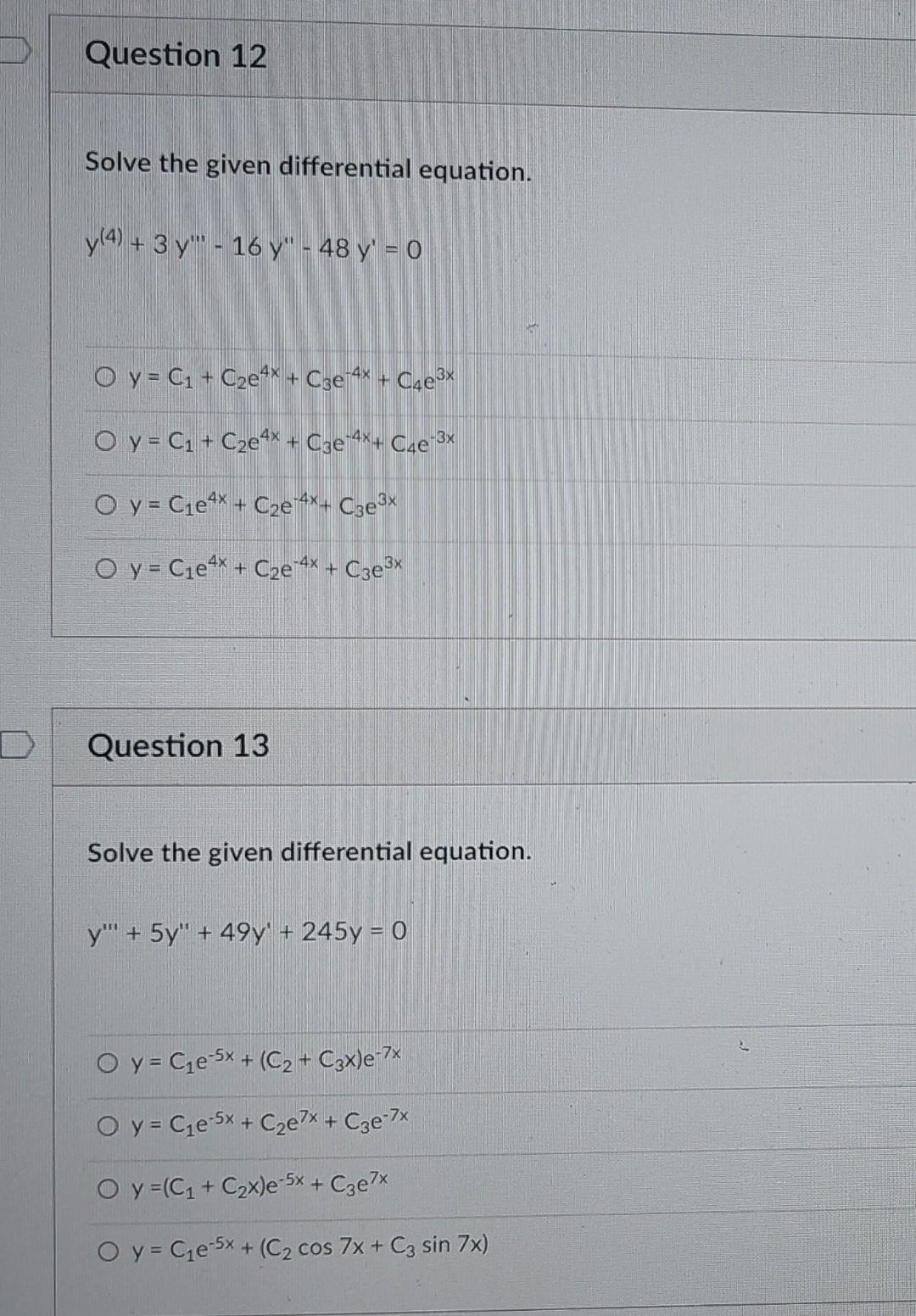 Solved Solve the given differential equation. | Chegg.com