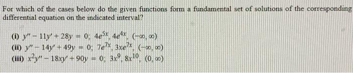 Solved For which of the cases below do the given functions | Chegg.com