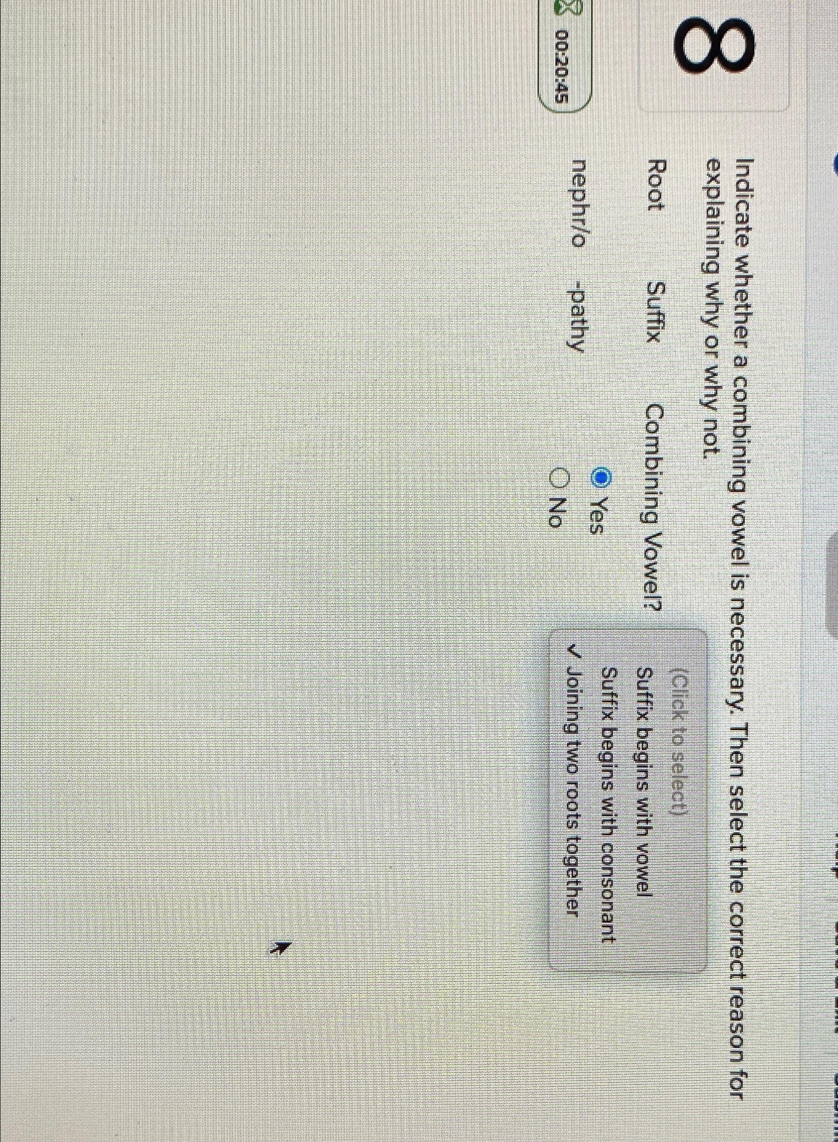 Solved 8Indicate whether a combining vowel is necessary. | Chegg.com
