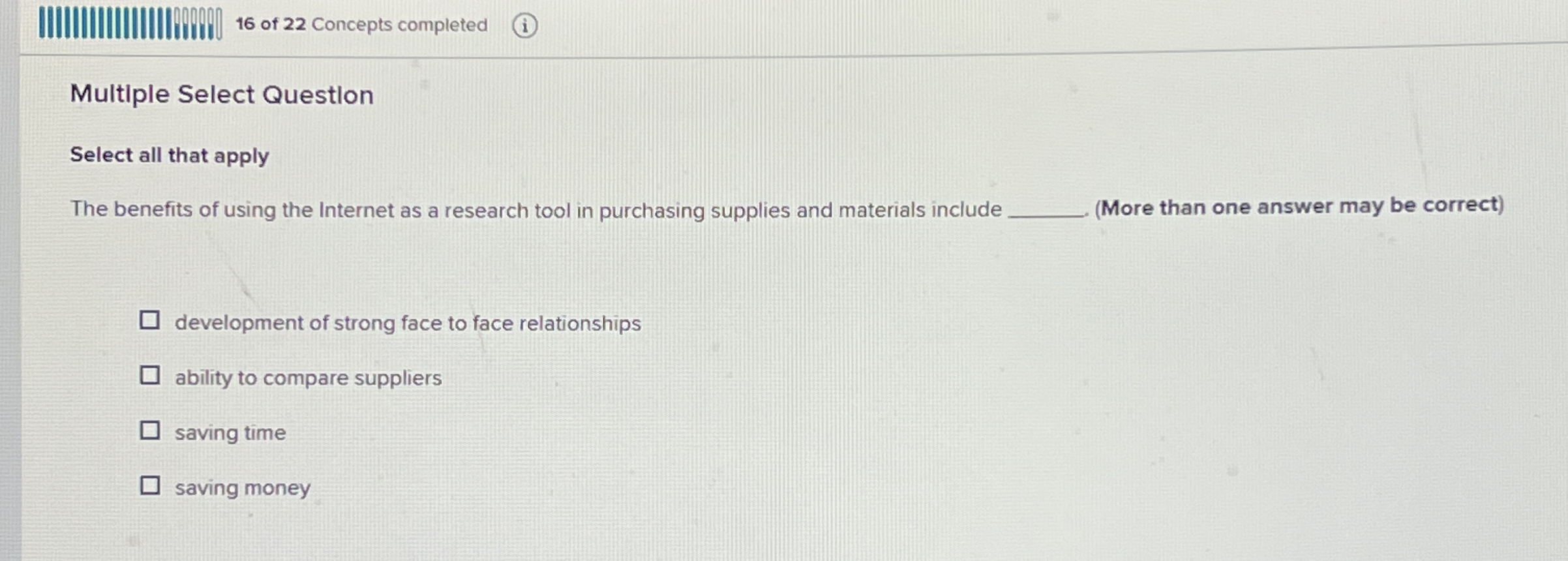 Solved ||||||||||||||||||mañ16 ﻿of 22 ﻿Concepts | Chegg.com