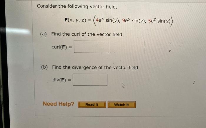 Solved Consider the following vector field. | Chegg.com