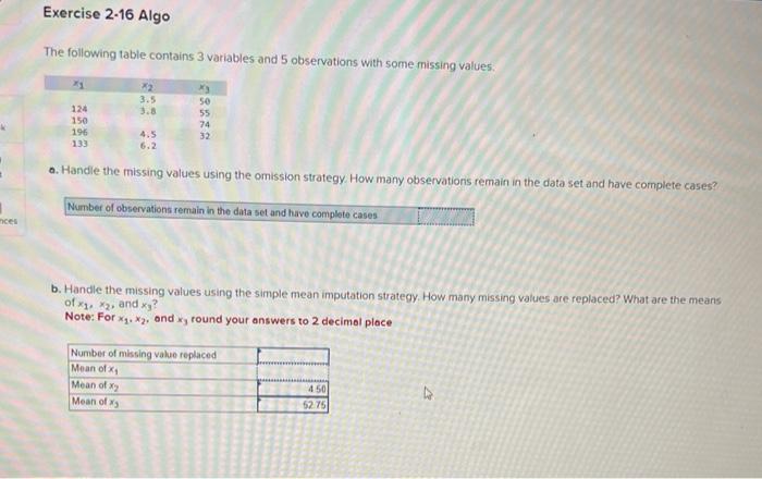 Solved The following table contains 3 variables and 5 | Chegg.com