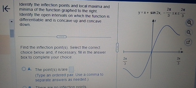 Solved Identify the inflection points and local maxima and | Chegg.com