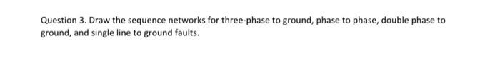 Solved Question 3. Draw the sequence networks for | Chegg.com