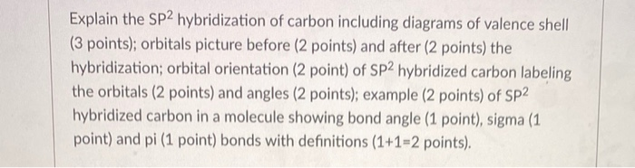 Solved Explain the Sp2 hybridization of carbon including | Chegg.com