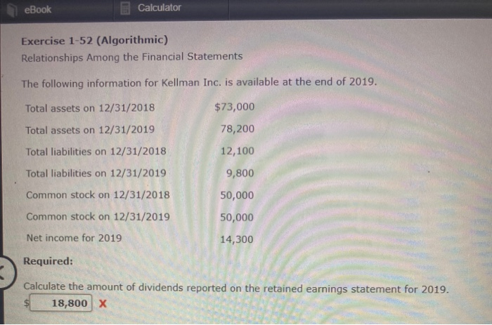Solved eBook Calculator Exercise 1-52 (Algorithmic) | Chegg.com