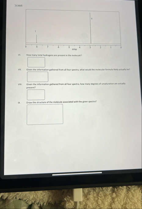 3H2V1. ﻿How marry total hydrogens are present in the | Chegg.com