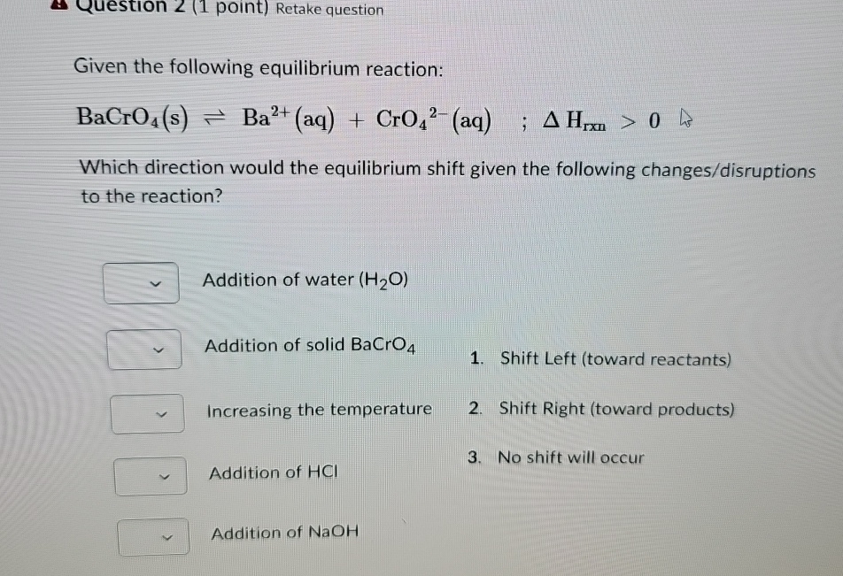 Solved Given the following equilibrium | Chegg.com