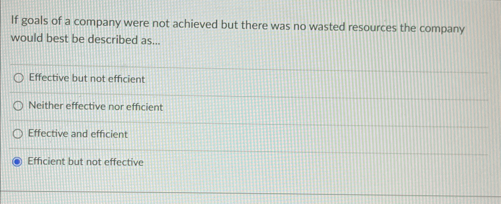 Solved If goals of a company were not achieved but there was | Chegg.com