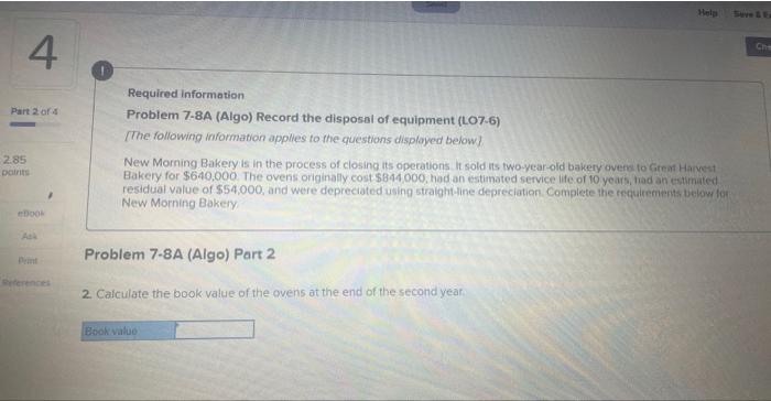 Solved Required information Problem 7.8A (Algo) Record the | Chegg.com